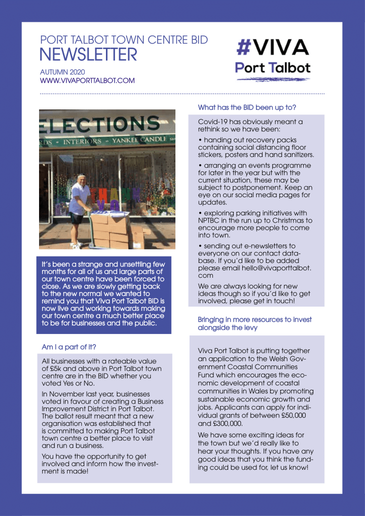 Autumn 2020 Newsletter – Viva Port Talbot